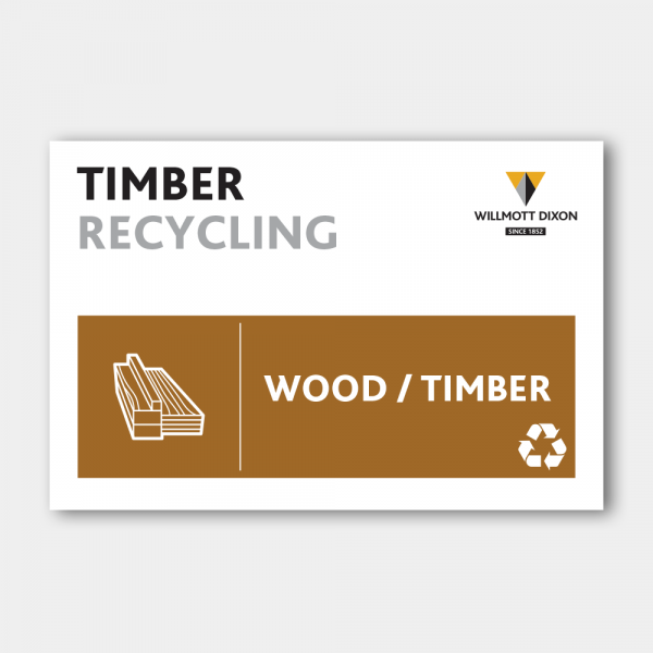 Timber Recycling Skip Sign – Construction