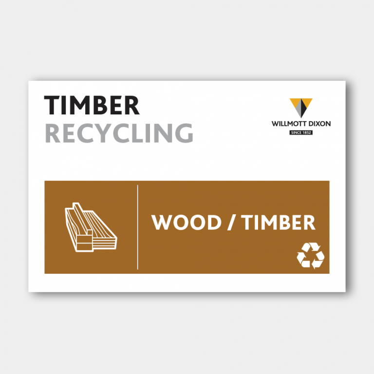 Timber Recycling Skip Sign – Construction