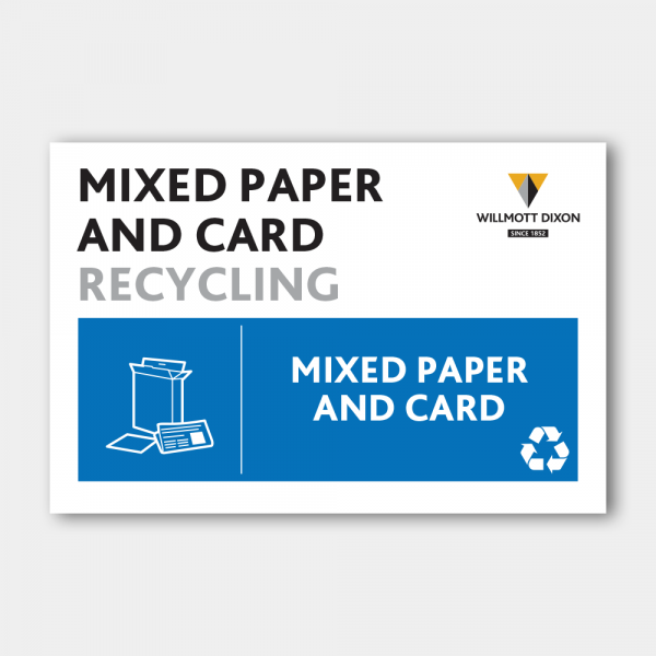 Mixed Paper And Card Recycling Skip Sign – Construction