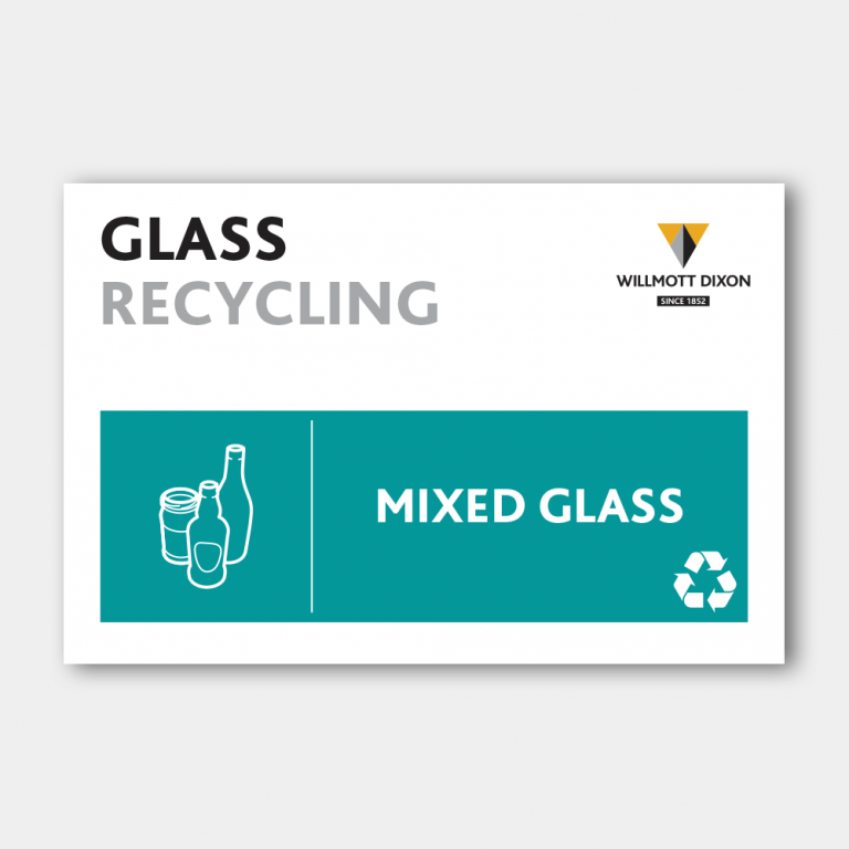 Glass Recycling Skip Sign – Construction